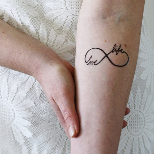 Infinity Temporary Tattoo / Love Life Temporary Tattoo / Love | Etsy