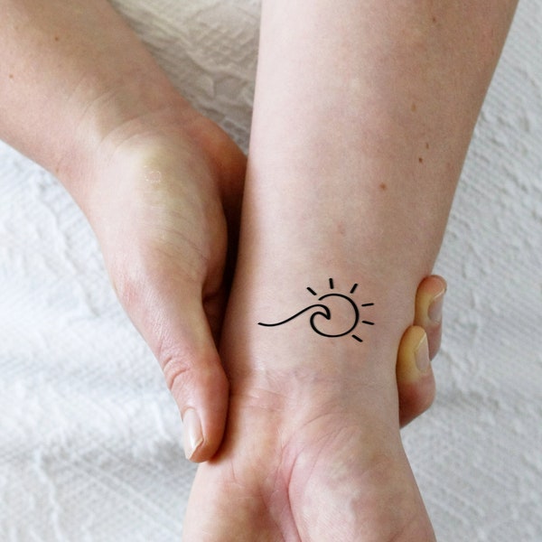 Sun Wave Tattoo Etsy