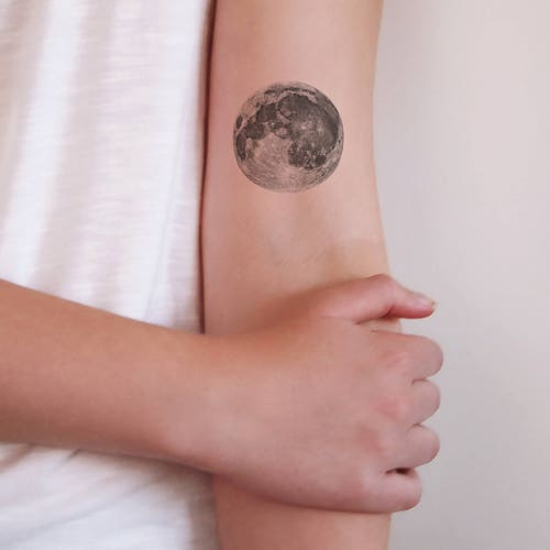 Set of Two Moon Phase Temporary Tattoos / Moon Temporary - Etsy