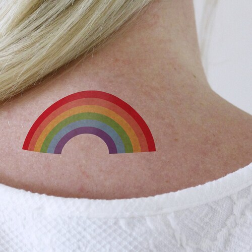Rainbow Temporary Tattoo / Small Temporary Tattoo / Love - Etsy