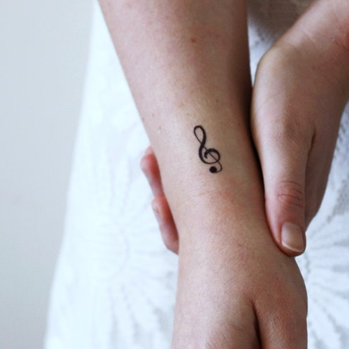 4 Small G Clef Temporary Tattoos / Small Temporary Tattoo / - Etsy