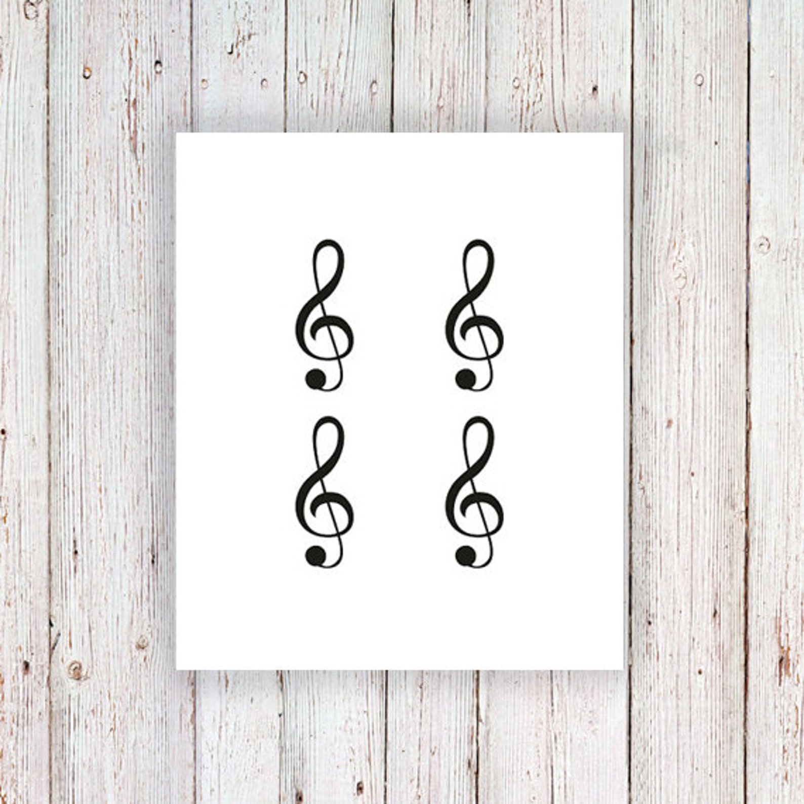 4 Small G Clef Temporary Tattoos / Small Temporary Tattoo / - Etsy UK