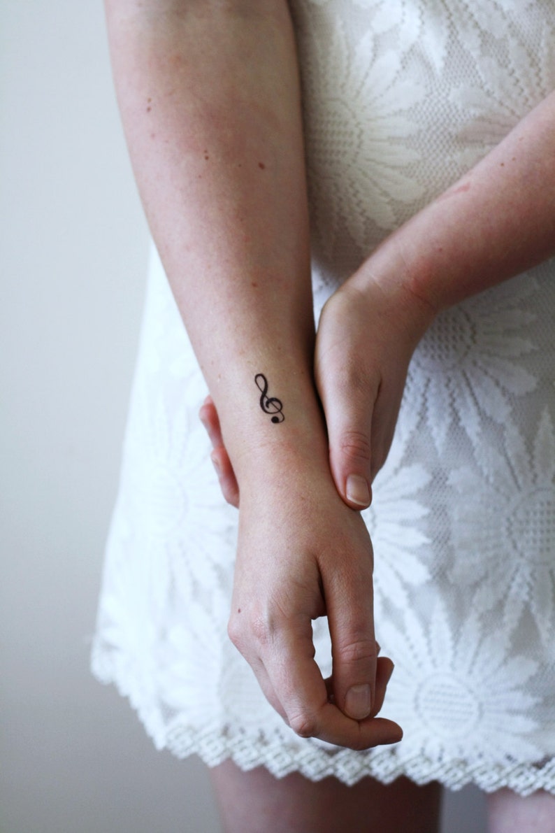 4 small G Clef temporary tattoos / small temporary tattoo / | Etsy
