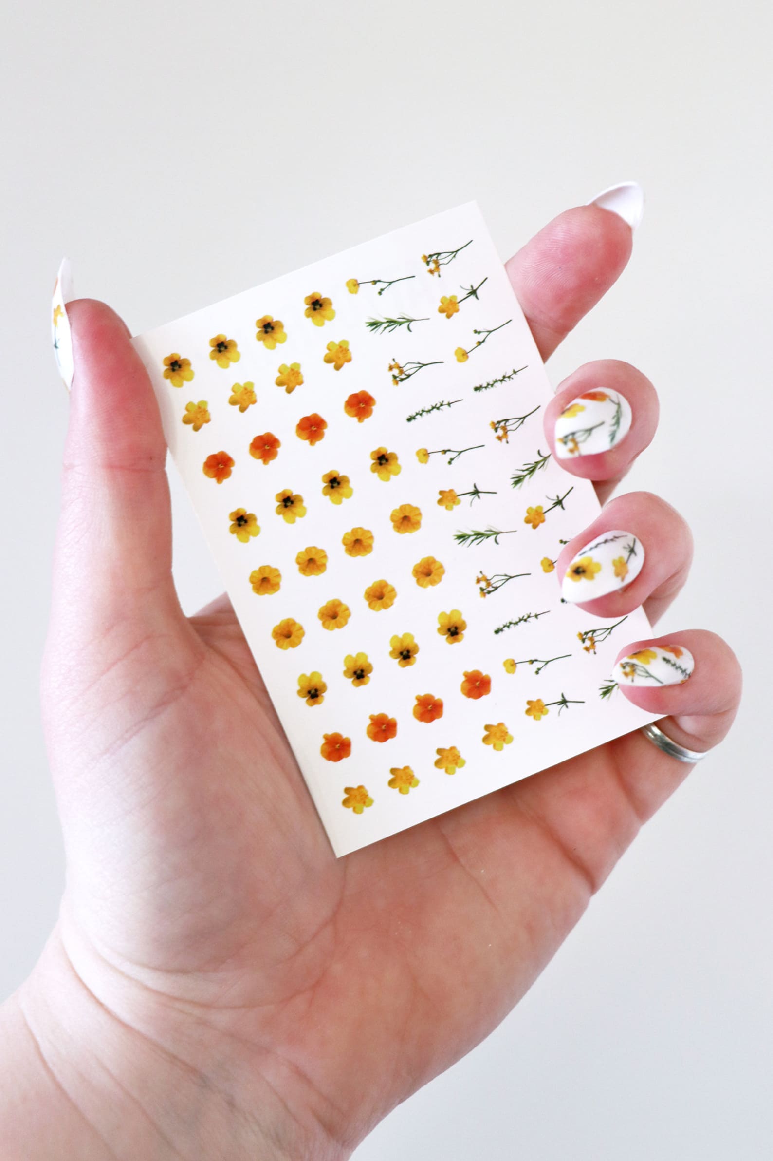 Yellow and Green Flowers Waterslide Nail Decals / Flower Nail - Etsy