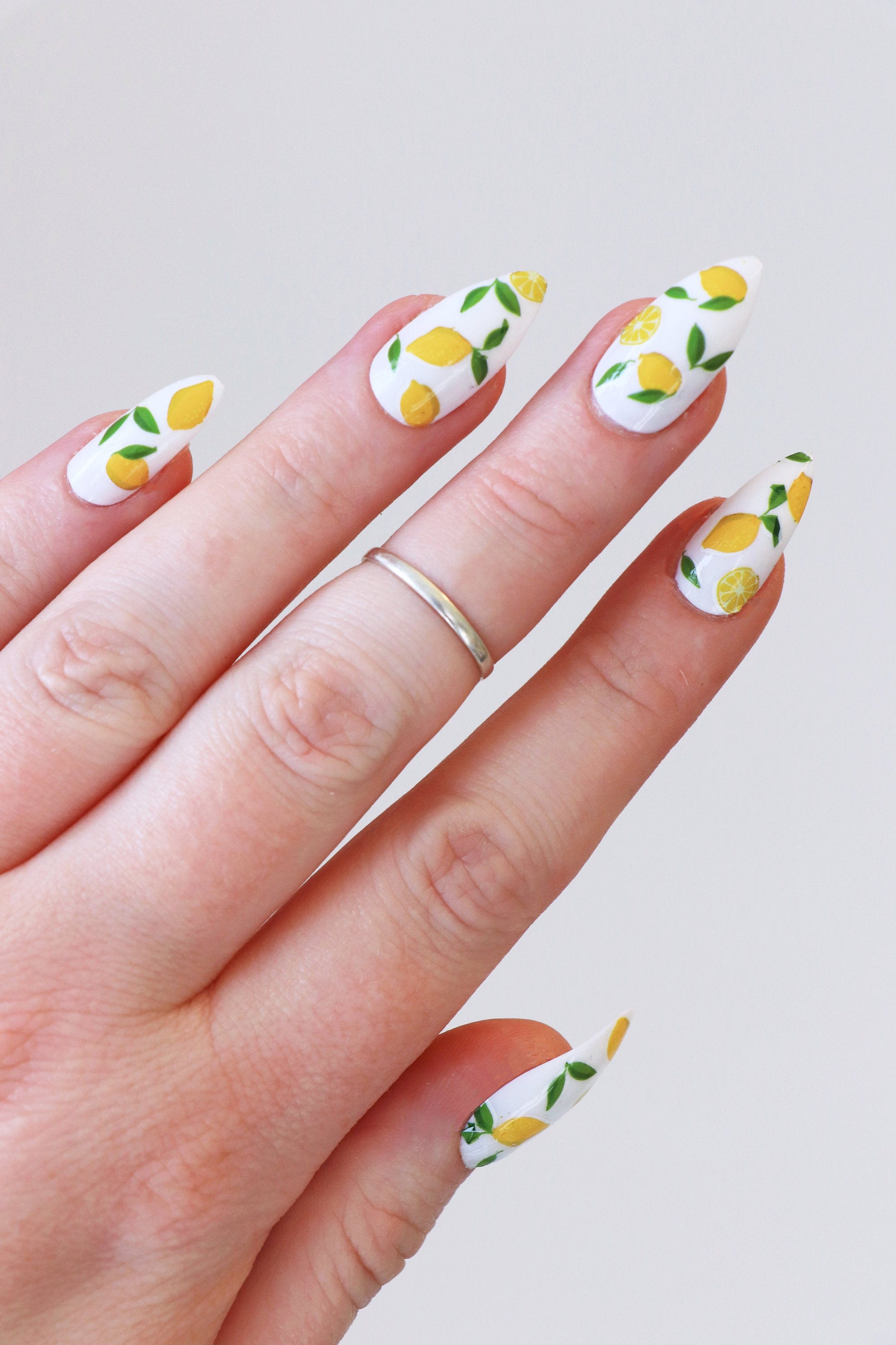 Lemon nail tattoos / lemon nail decals / nail art / lemon | Etsy