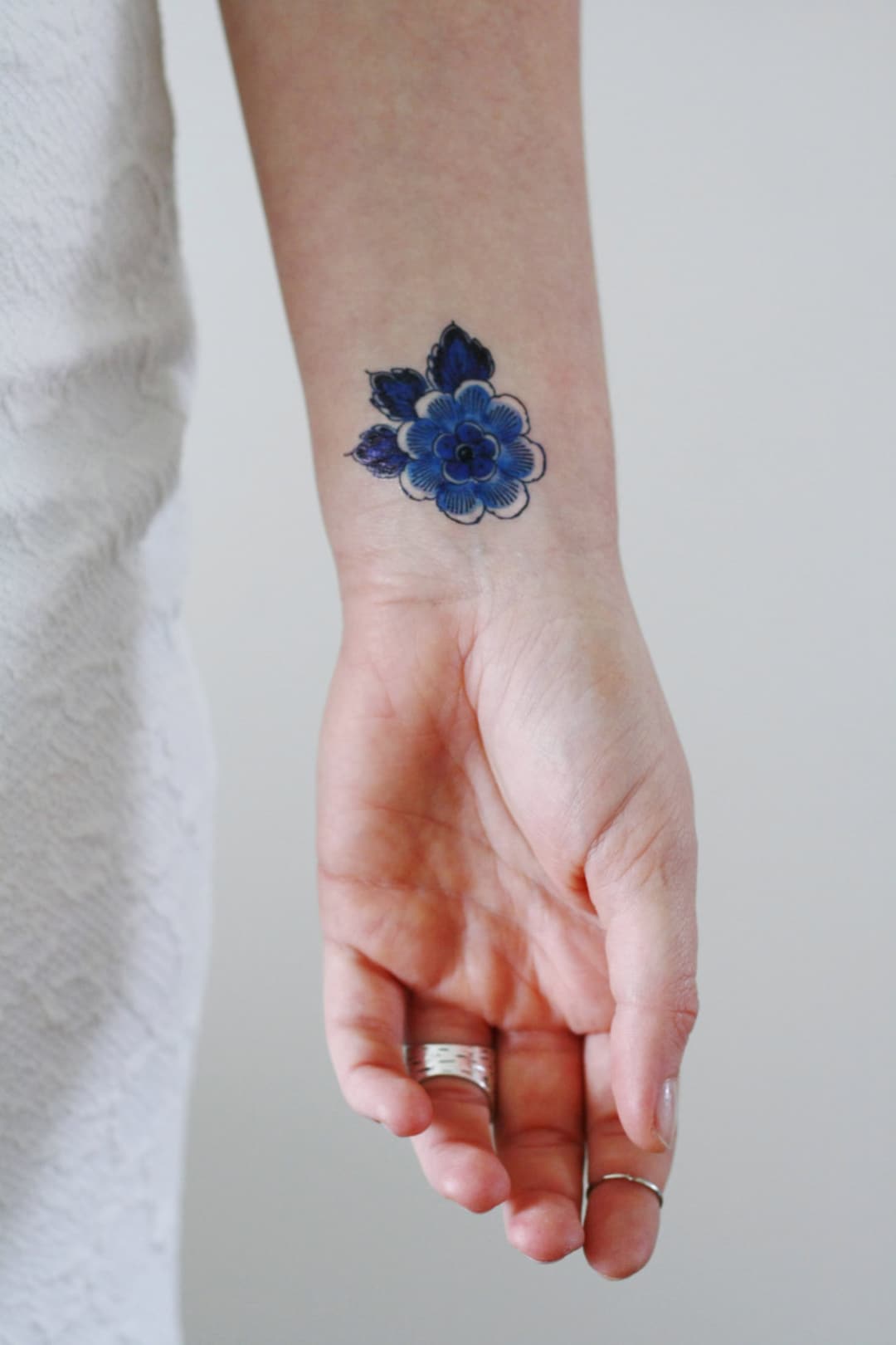 Delft Blue Floral Temporary Tattoo | Delft Blue Temporary Tattoo ...