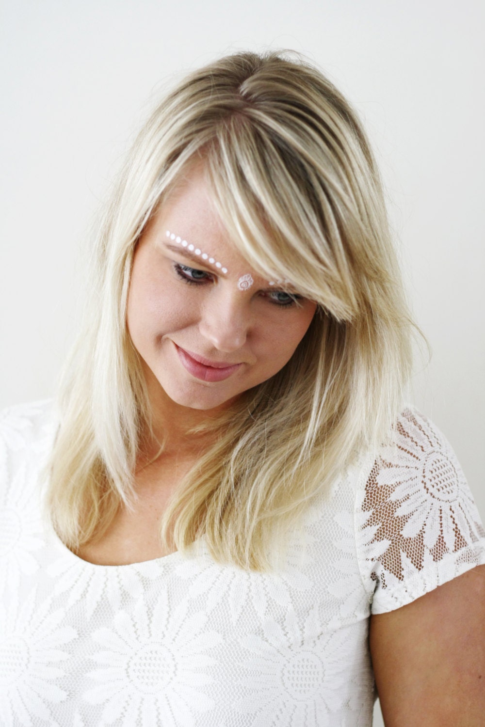 Gold and White Temporary Face Tattoos | Gold Temporary Tattoo | Face ...