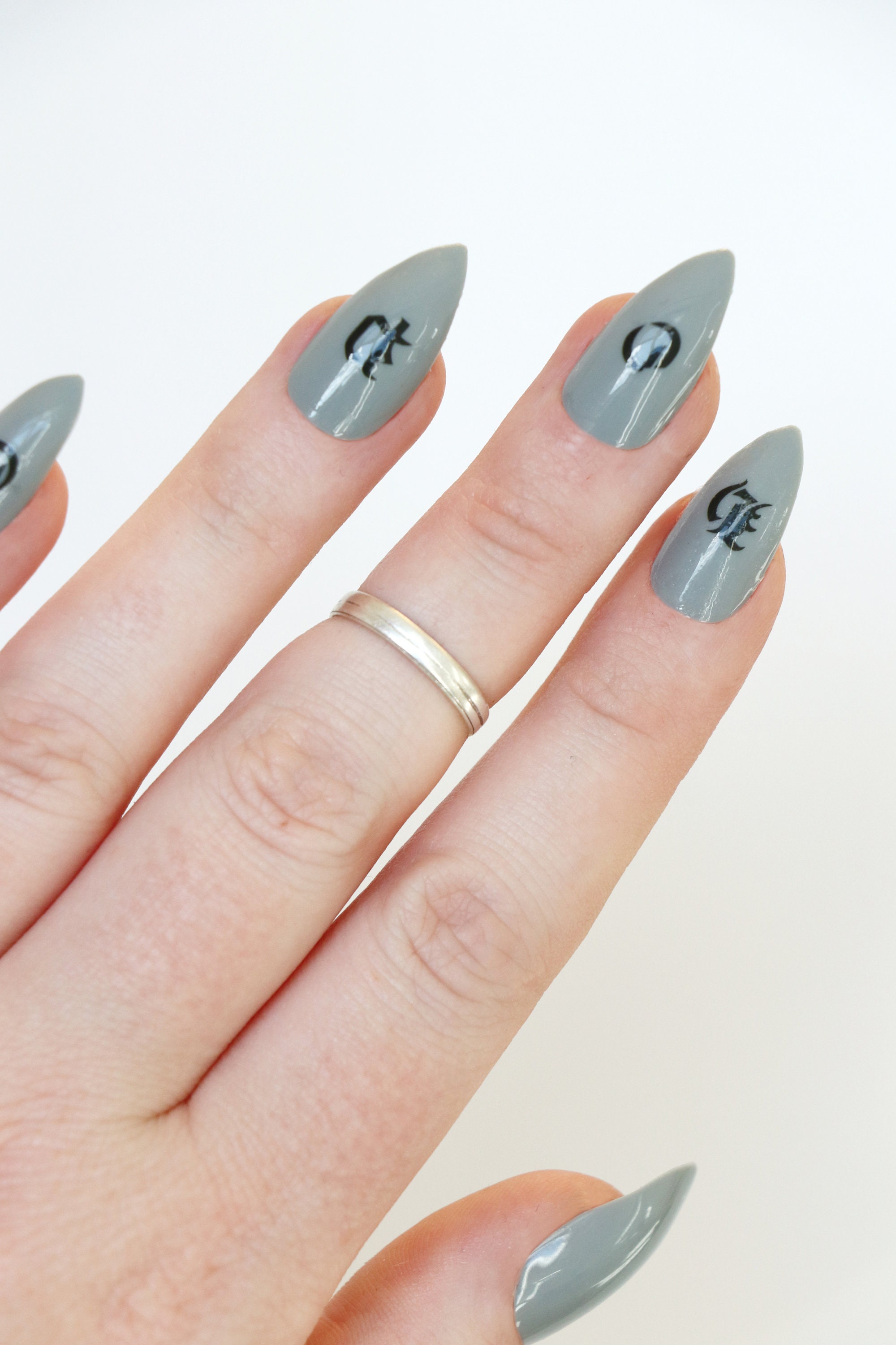 Old English Letter Waterslide Nail Decals / Alphabet Nail - Etsy