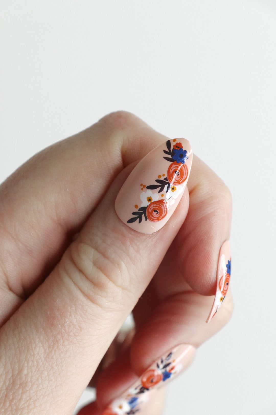 Modern Floral Waterslide Nail Decals | DIY Nail Art | Abstract Flower ...