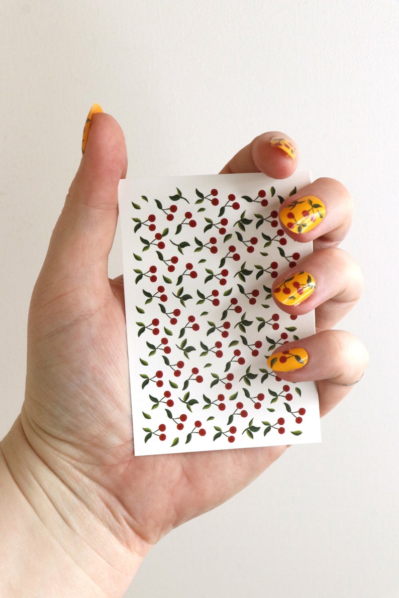 Cherry Waterslide Nail Decals / Cherry Nail Decals / Cherry - Etsy