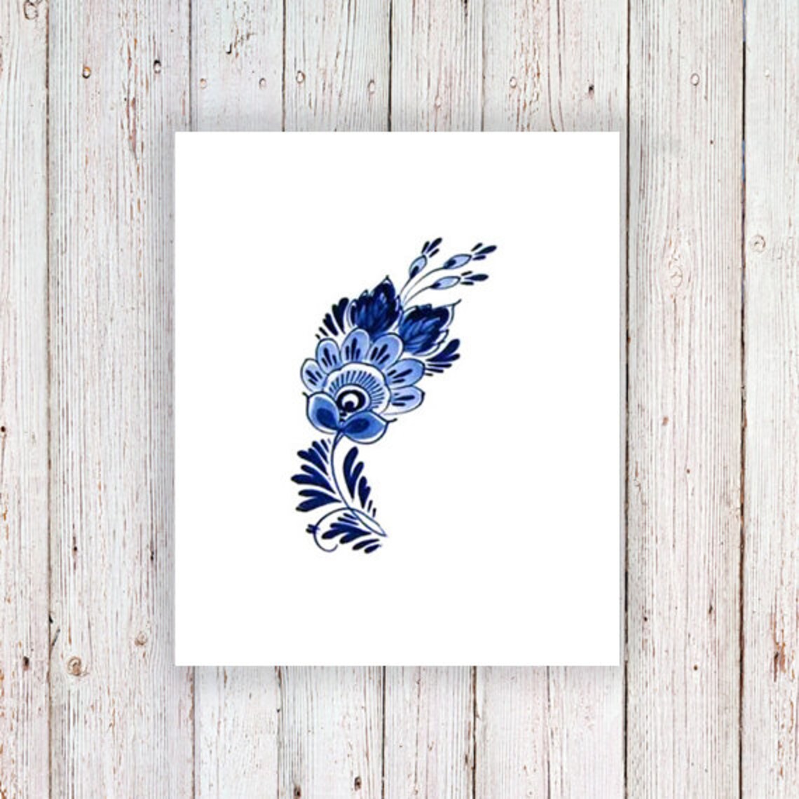 Delft Blue Flower Temporary Tattoo | Delft Blue Temporary Tattoo ...