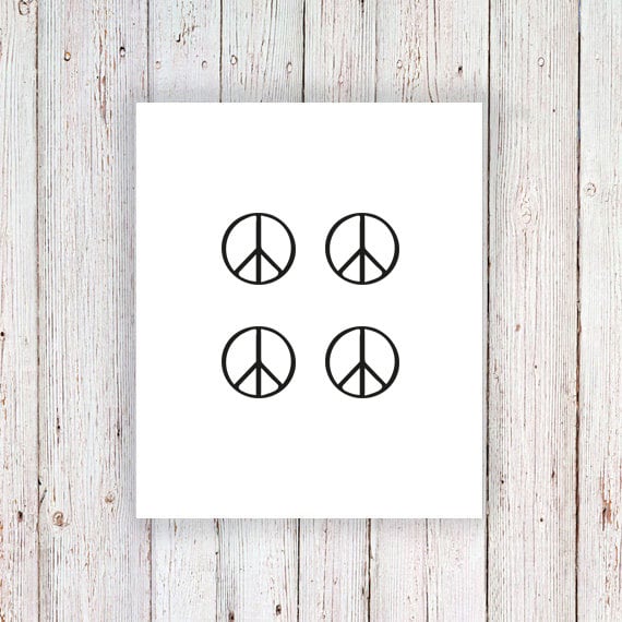 4 Small Peace Sign Temporary Tattoos / Small Temporary Tattoo | Etsy