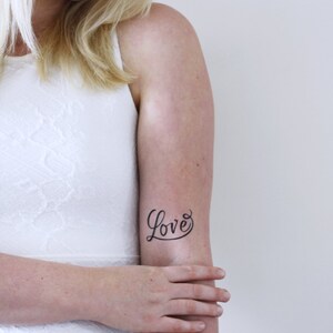 Love Temporary Tattoo | Love Tattoo | Lovers Tattoo | Valentine's Day ...