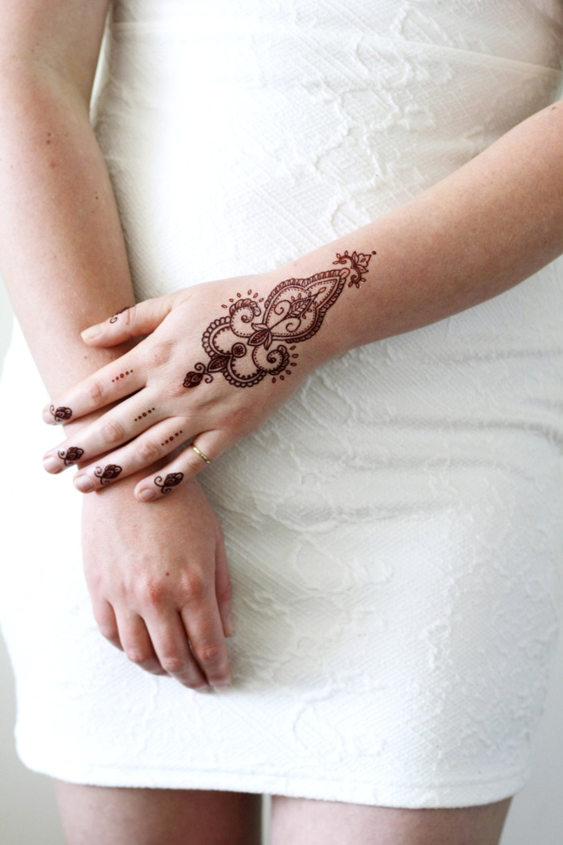 Henna Style Temporary Tattoo / Bohemian Temporary Tattoo / - Etsy