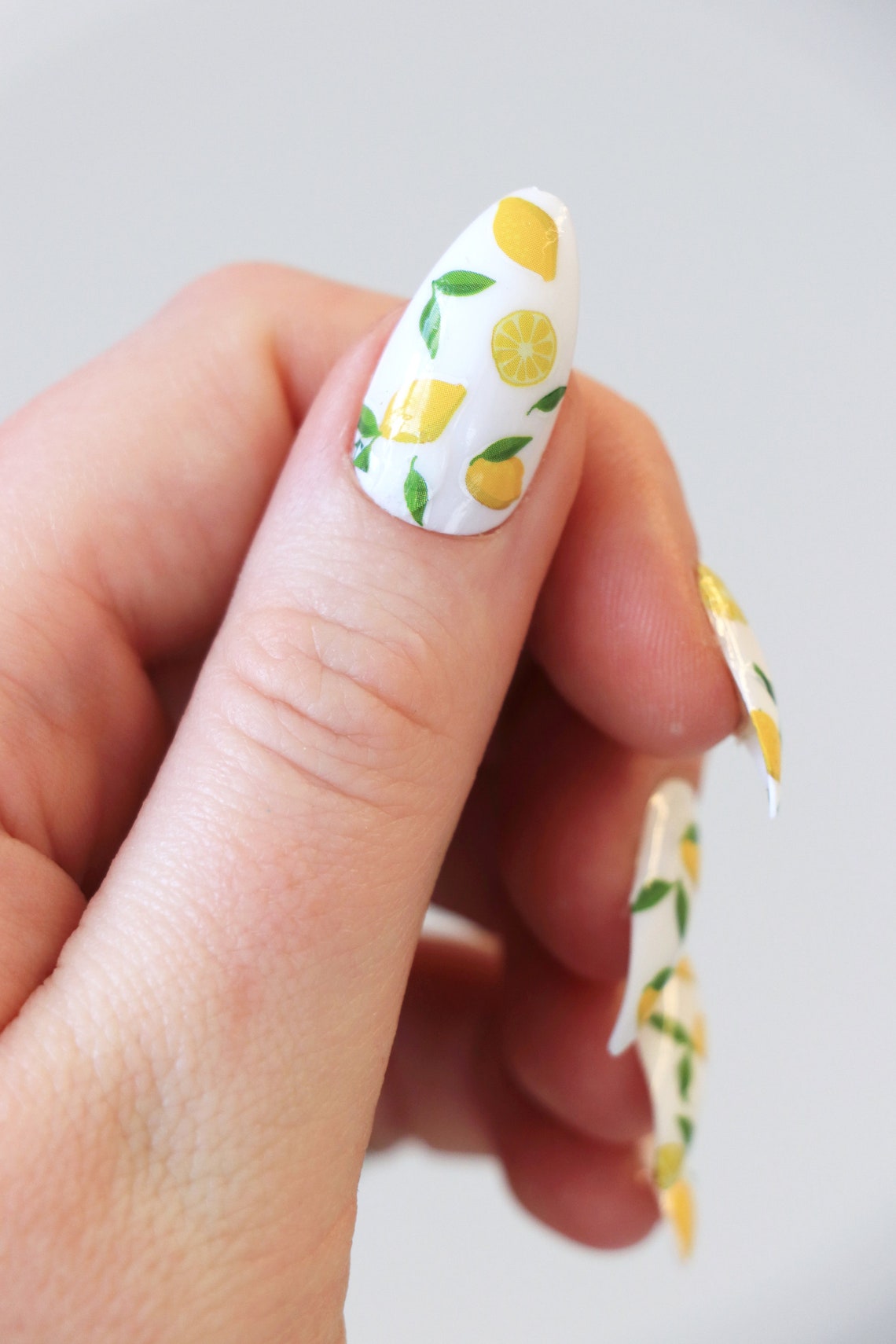 Lemon Nail Tattoos / Lemon Nail Decals / Nail Art / Lemon - Etsy