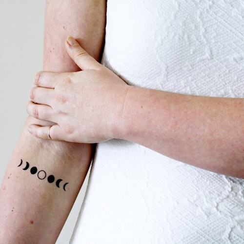Moon Phases Temporary Tattoos Set of 2 - Etsy