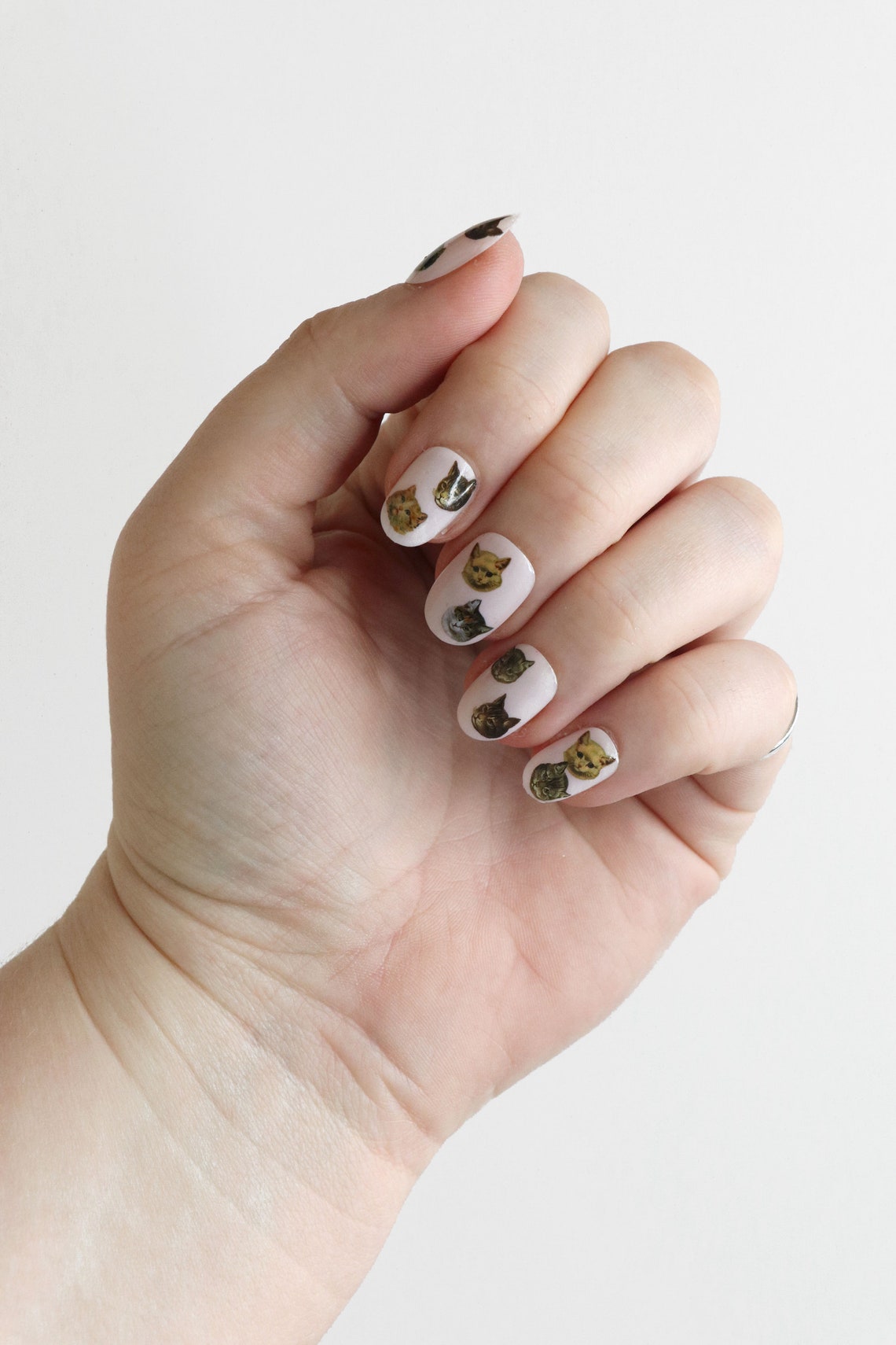 Vintage Cat Faces Nail Decals / Cat Nail Art / Cats Nail Art / - Etsy