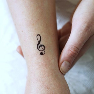4 Small G Clef Temporary Tattoos | Small Temporary Tattoo | Music ...