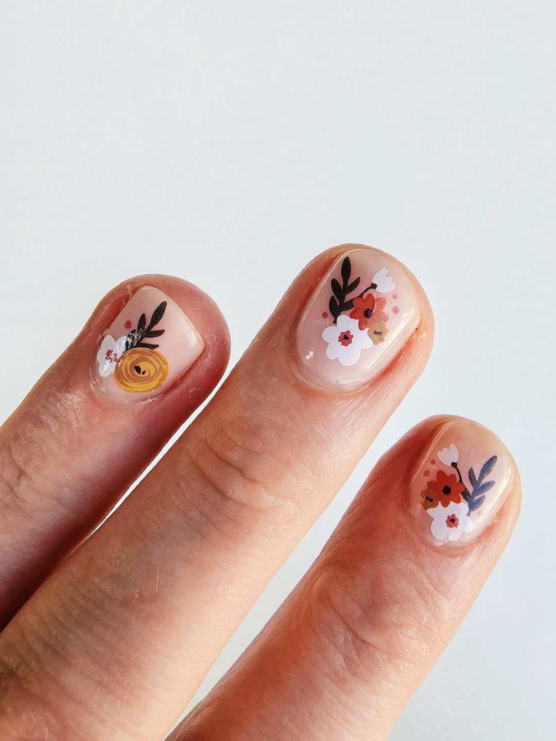 Modern Floral Waterslide Nail Decals | DIY Nail Art | Abstract Flower ...