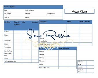 Sewing Price List - Etsy
