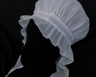 Net Lace Cap-18th Century Reproduction-white or Ivory-scallop Edge ...