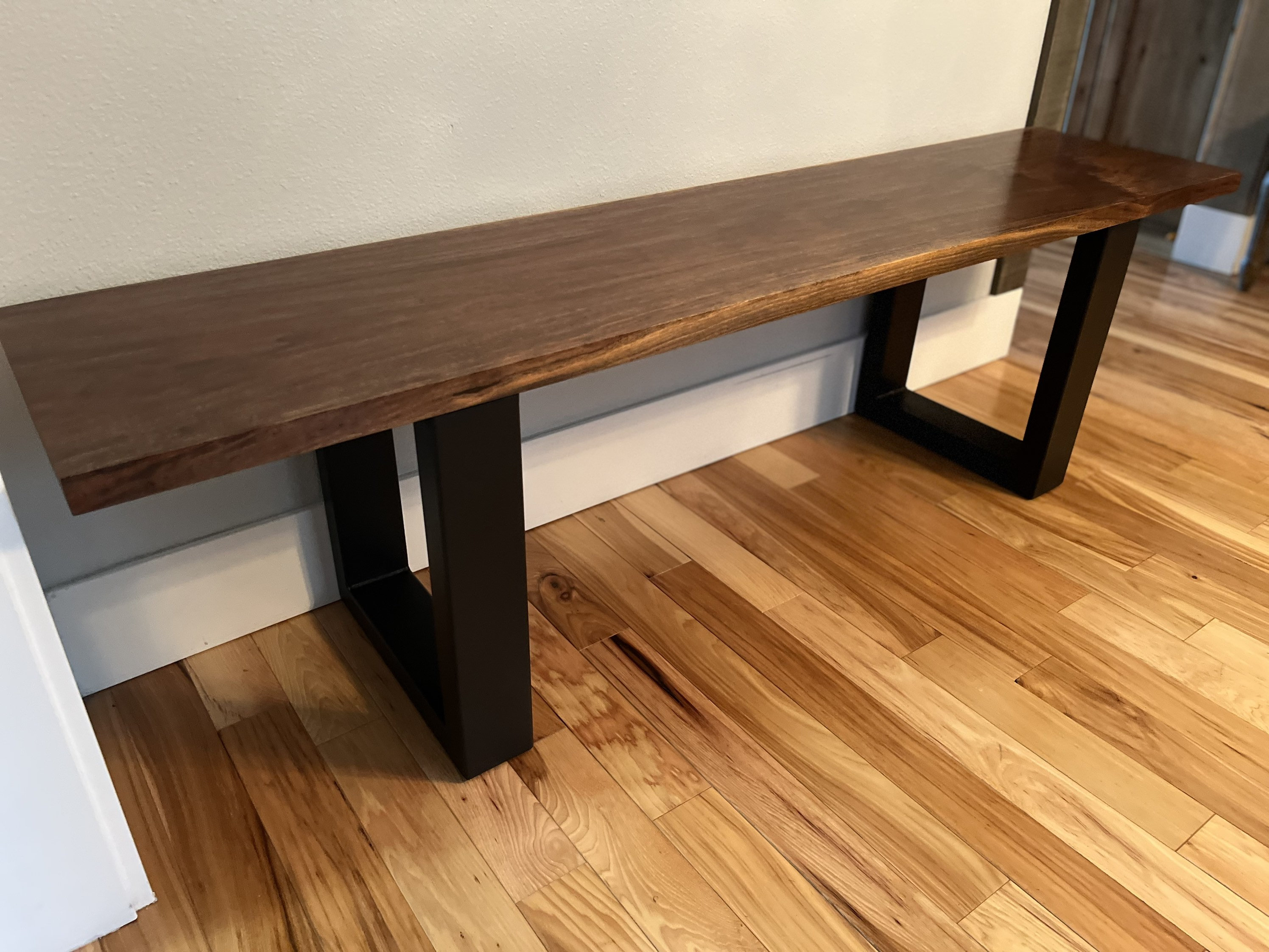 Made to Order Live Edge Benches Modern Rustic Bench Hairpin Legs Walnut ...