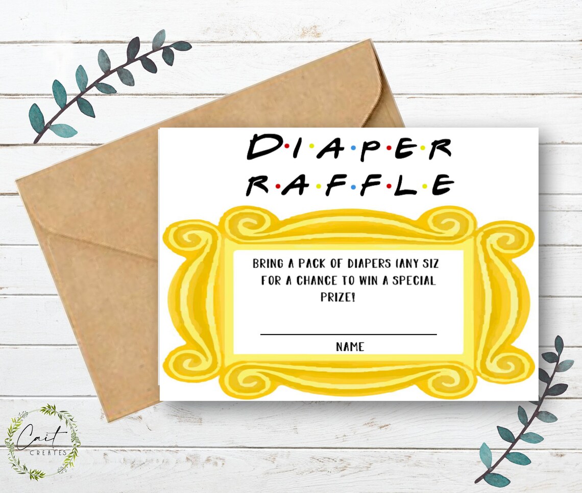 Friends Theme Baby Shower Party - Diaper Raffle Add on - Printable ...