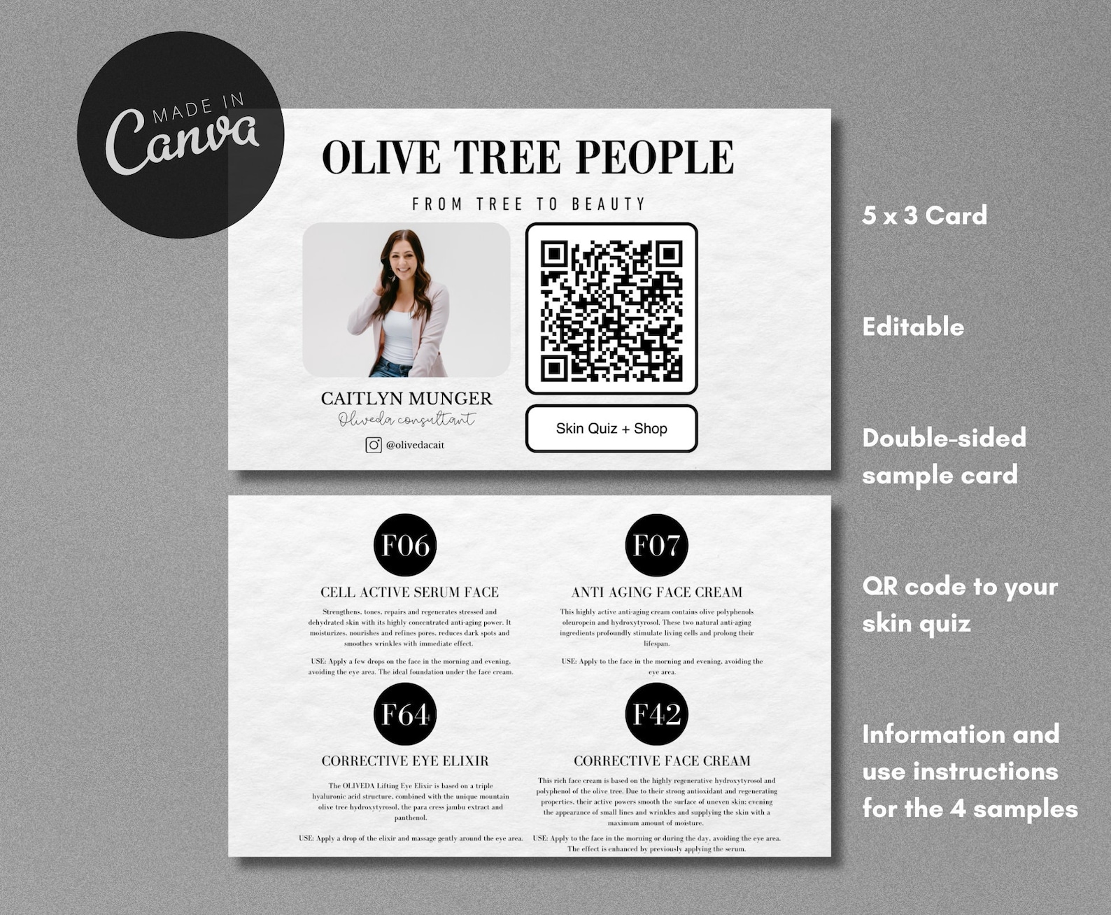 Sample Card Insert Oliveda Sample Card Olive Tree People Sample Card ...