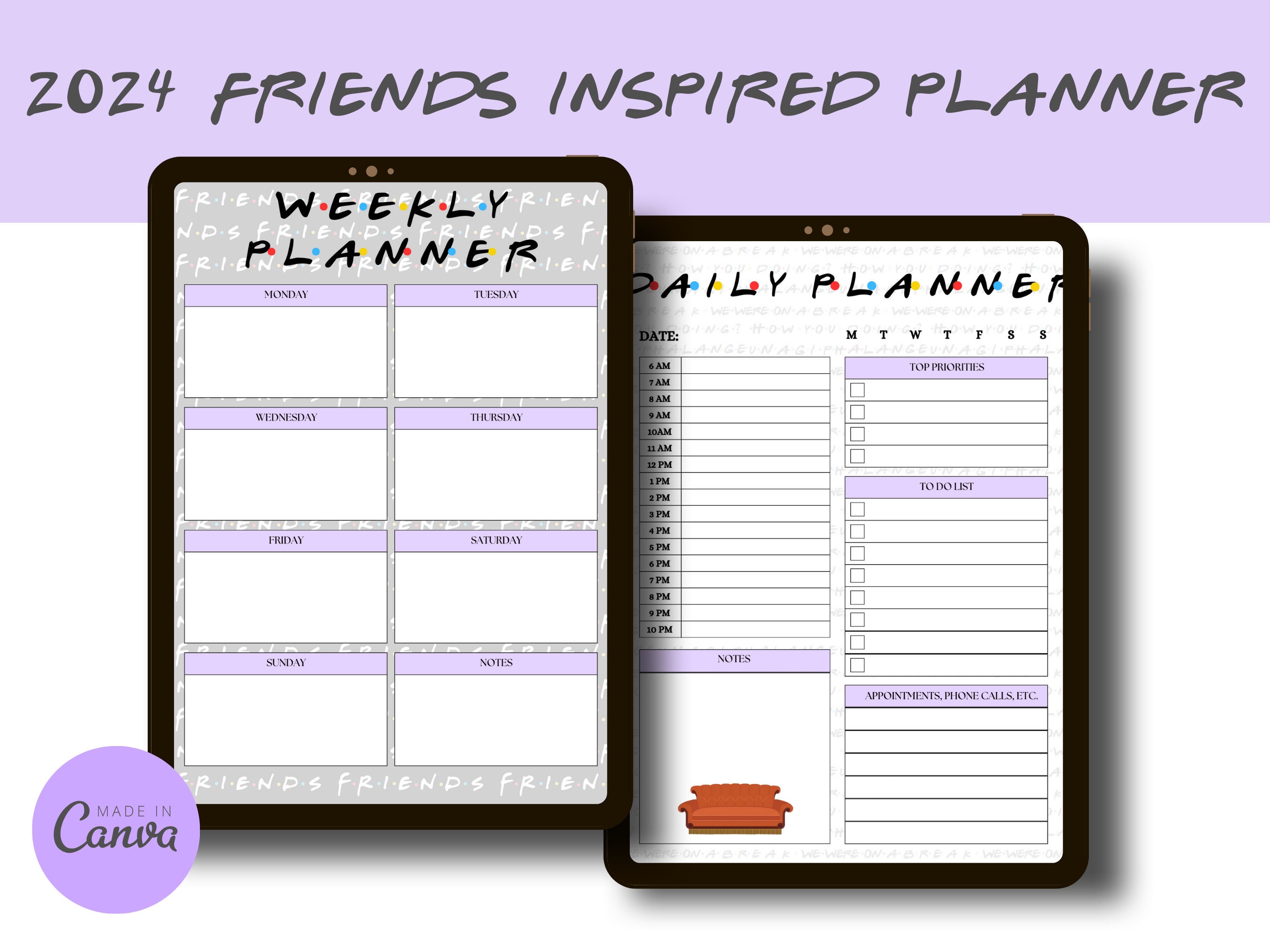 Digital Planner Friends Theme Planner Friends Inspired Digital Planner ...