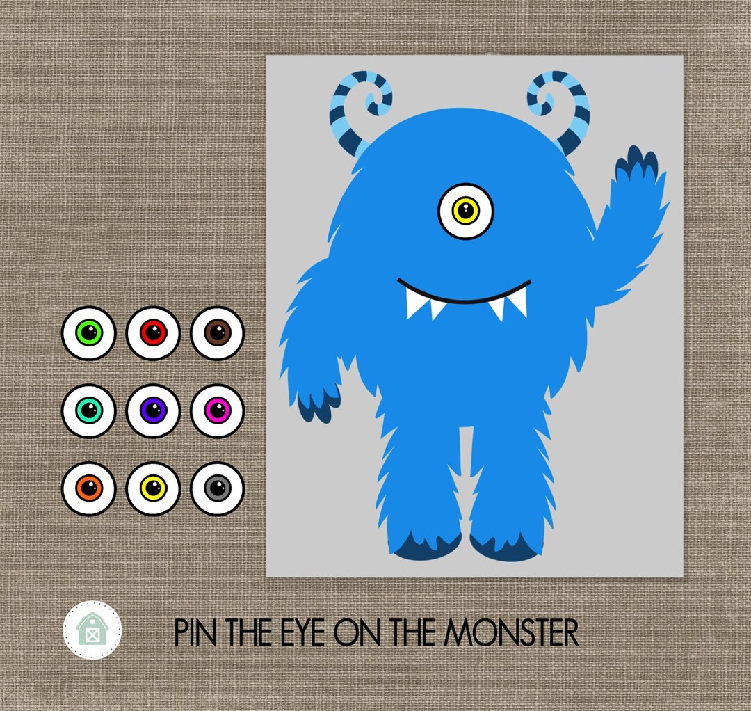 Instant Download. "pin the Eye on the Monster" Game Set for Halloween ...