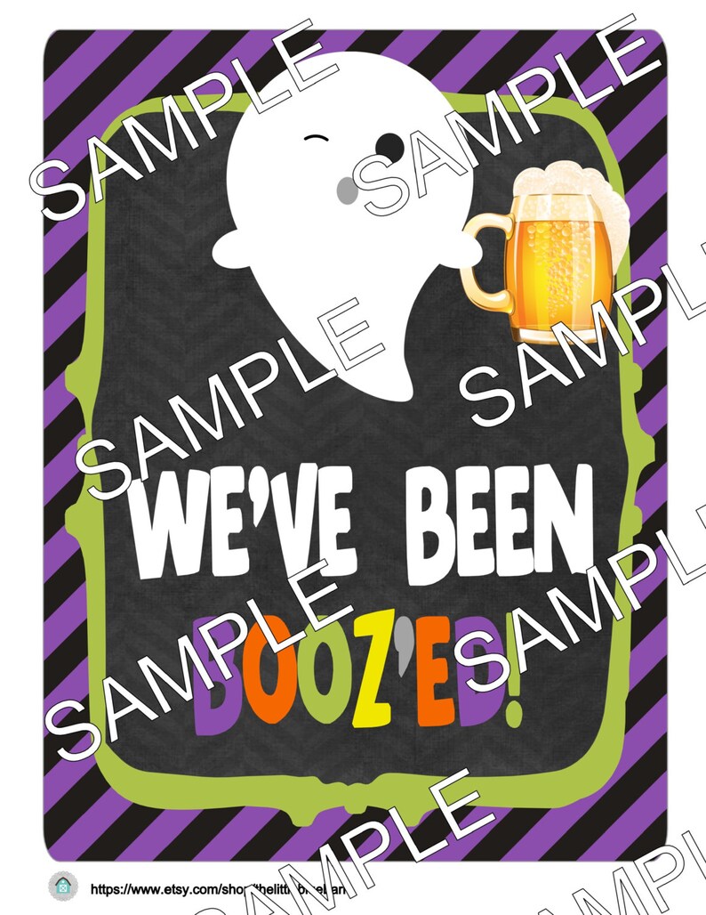 INSTANT DOWNLOAD, Printable Digital, Halloween You've Been Booz'ed, 5x7 ...
