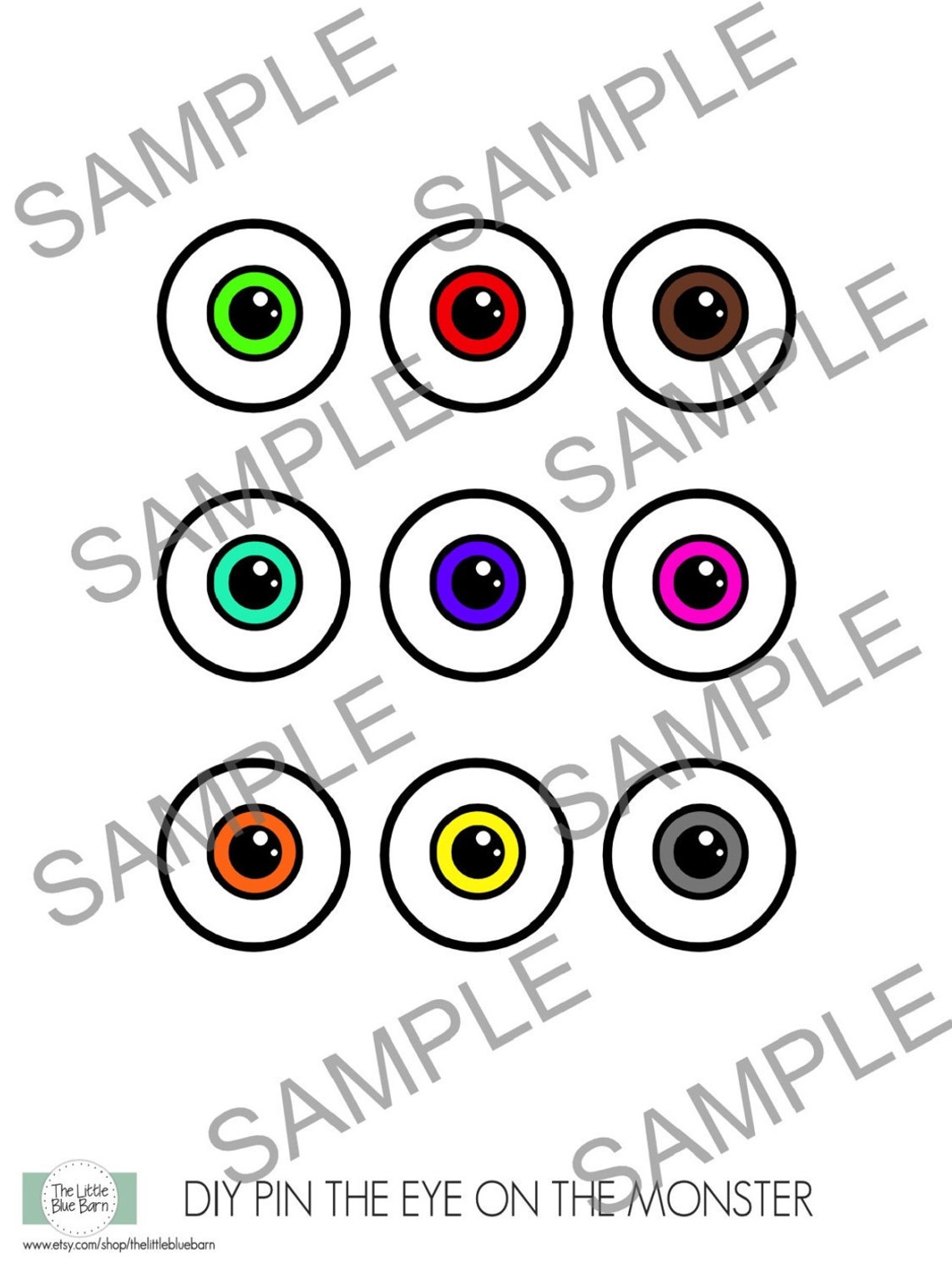 Instant Download. "pin the Eye on the Monster" Game Set for Halloween ...