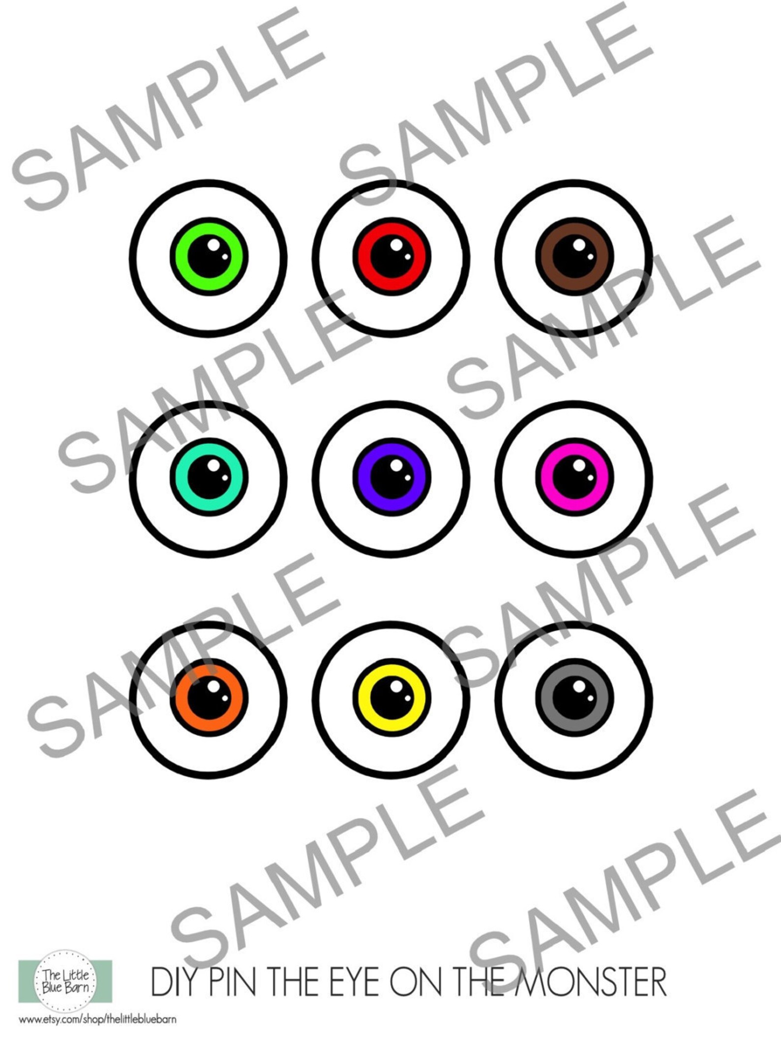 Instant Download. "pin the Eye on the Monster" Game Set for Halloween ...