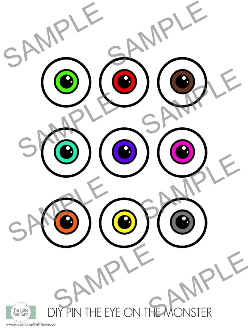 Instant Download. "pin the Eye on the Monster" Game Set for Halloween ...