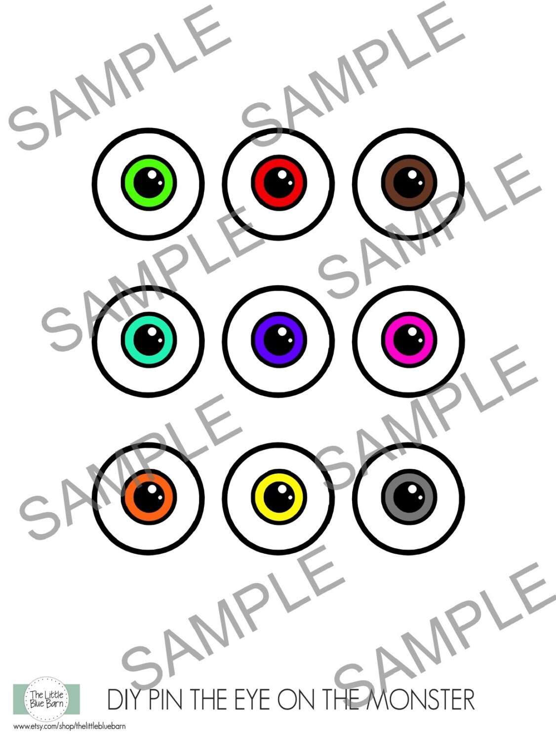 Instant Download. "pin the Eye on the Monster" Game Set for Halloween ...