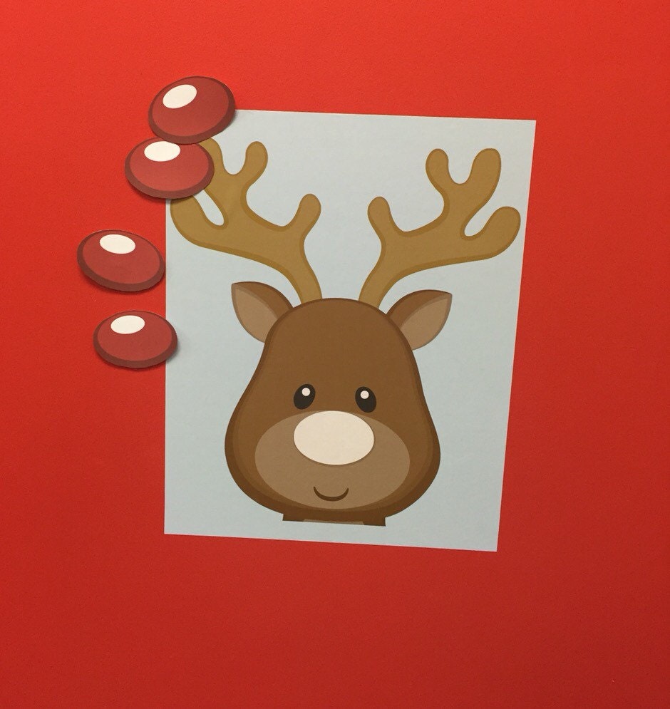 Instant Download. "pin the NOSE on Rudolph" Game Set for a Holiday ...