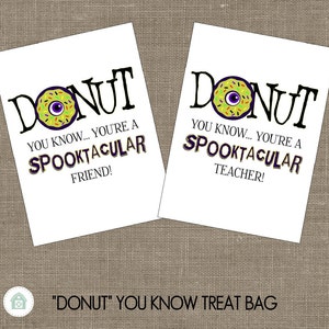 DIGITAL DOWNLOAD! Halloween Donut Bags, Donut Favor Bags, Halloween ...