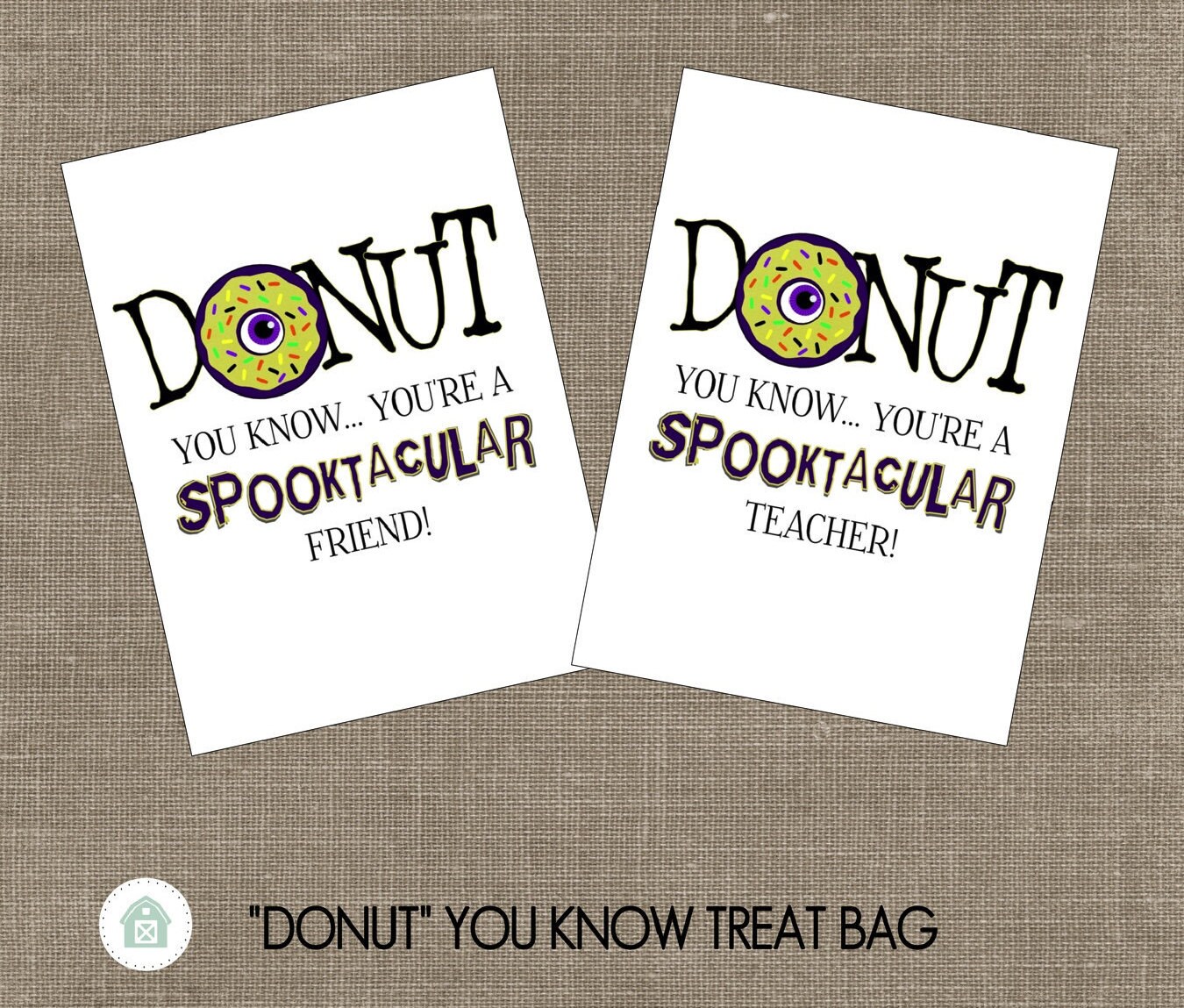 DIGITAL DOWNLOAD! Halloween Donut Bags, Donut Favor Bags, Halloween ...