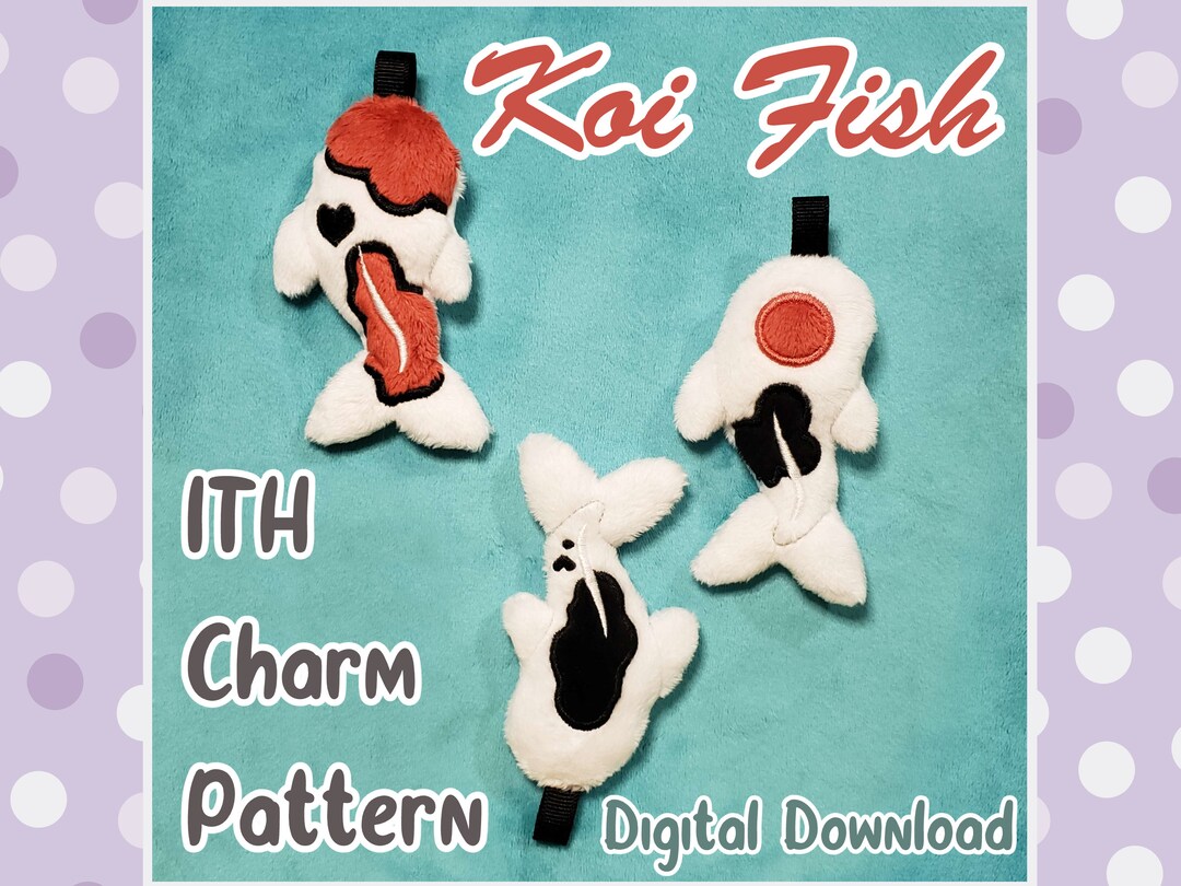 DIGITAL DOWNLOAD Koi Fish ITH .pes Plush Charm Pattern - Etsy