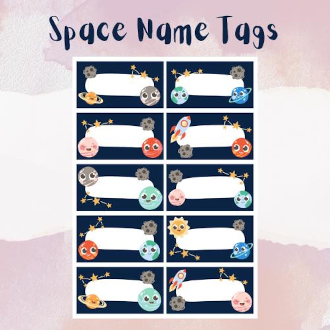 Space Name Tags! - Etsy