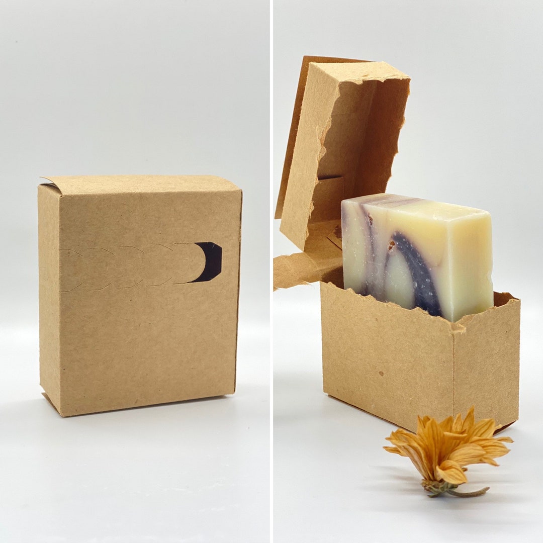Square Soap Box With Tear-off Perforated Strip | Kraft, or Cream, or ...