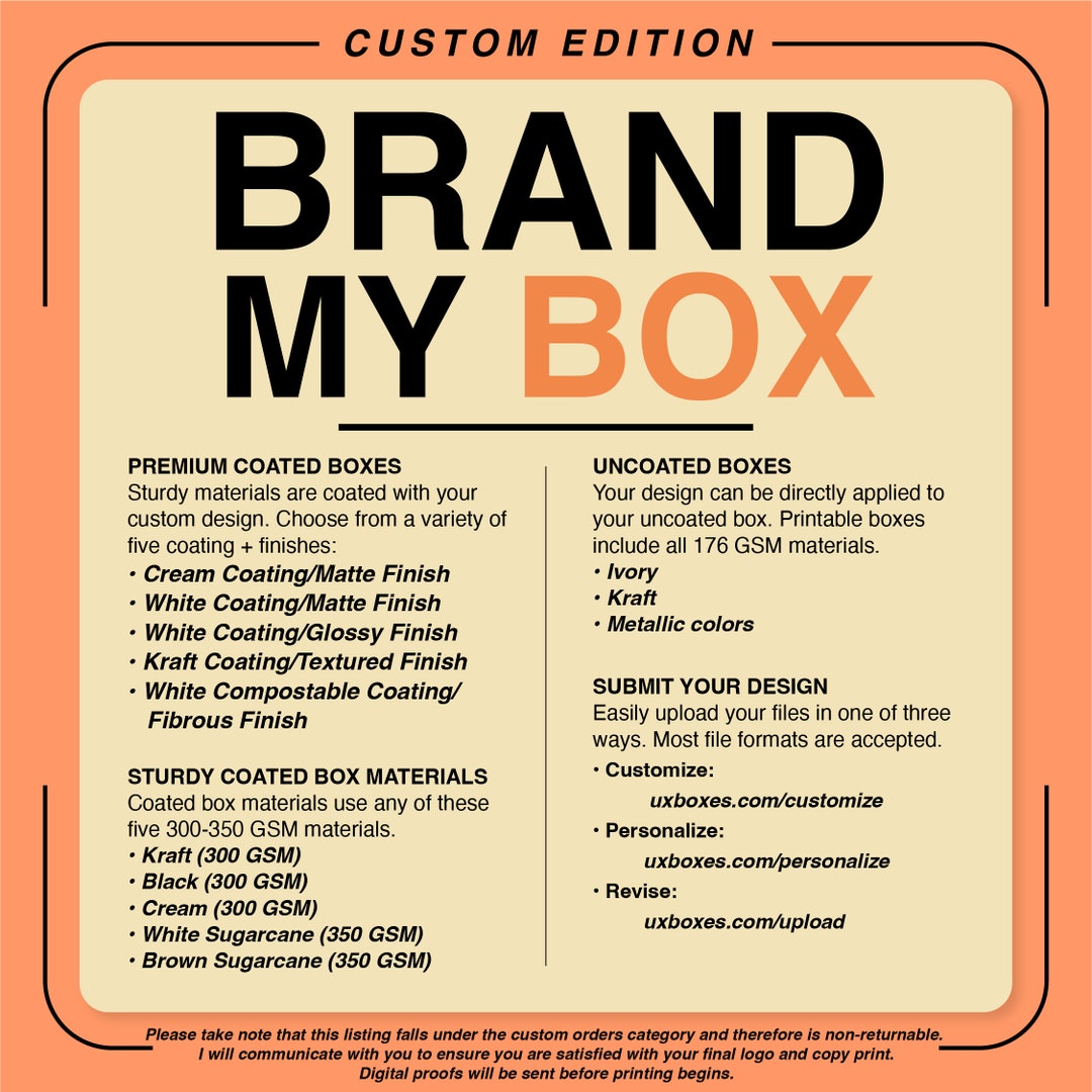 UX BOXES® Personalized Branding Add to Any Box Order - Etsy