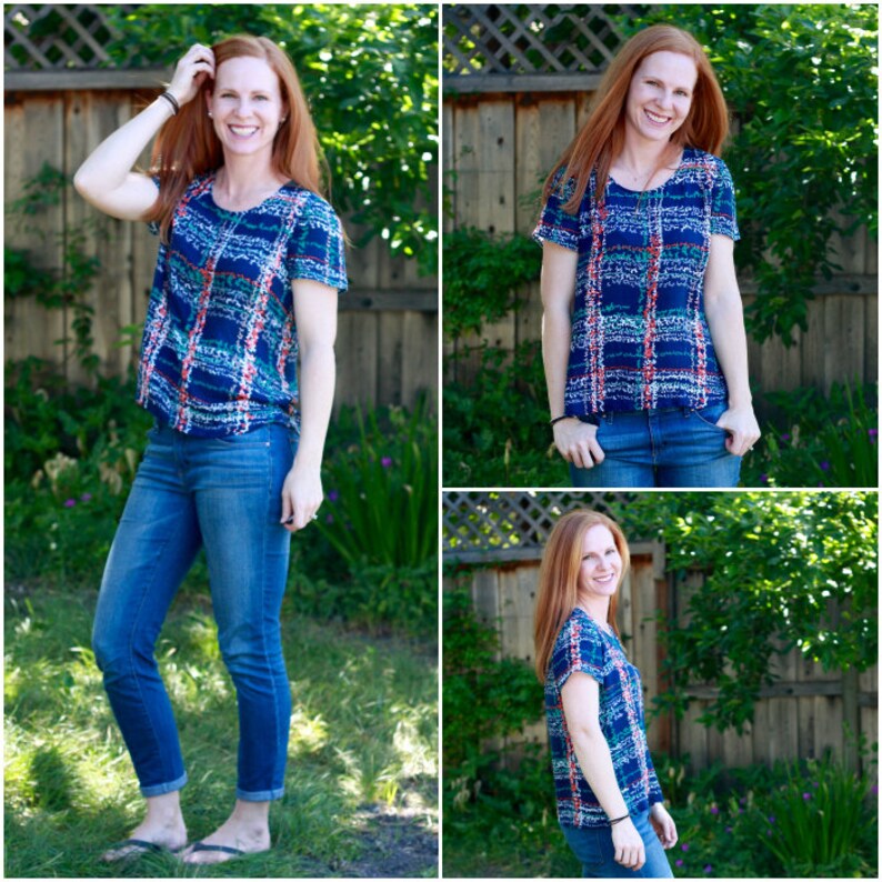 Key Largo Top womens woven short sleeve shirt scoop neck tie | Etsy