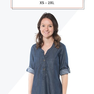 Cheyenne Tunic, Womens Button-down Collared Shirt or Tunic Pdf Sewing ...