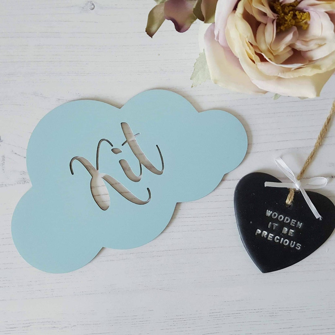 Personalised Cloud Door Plaque, Bedroom Decor, Nursery Decor, Cloud ...