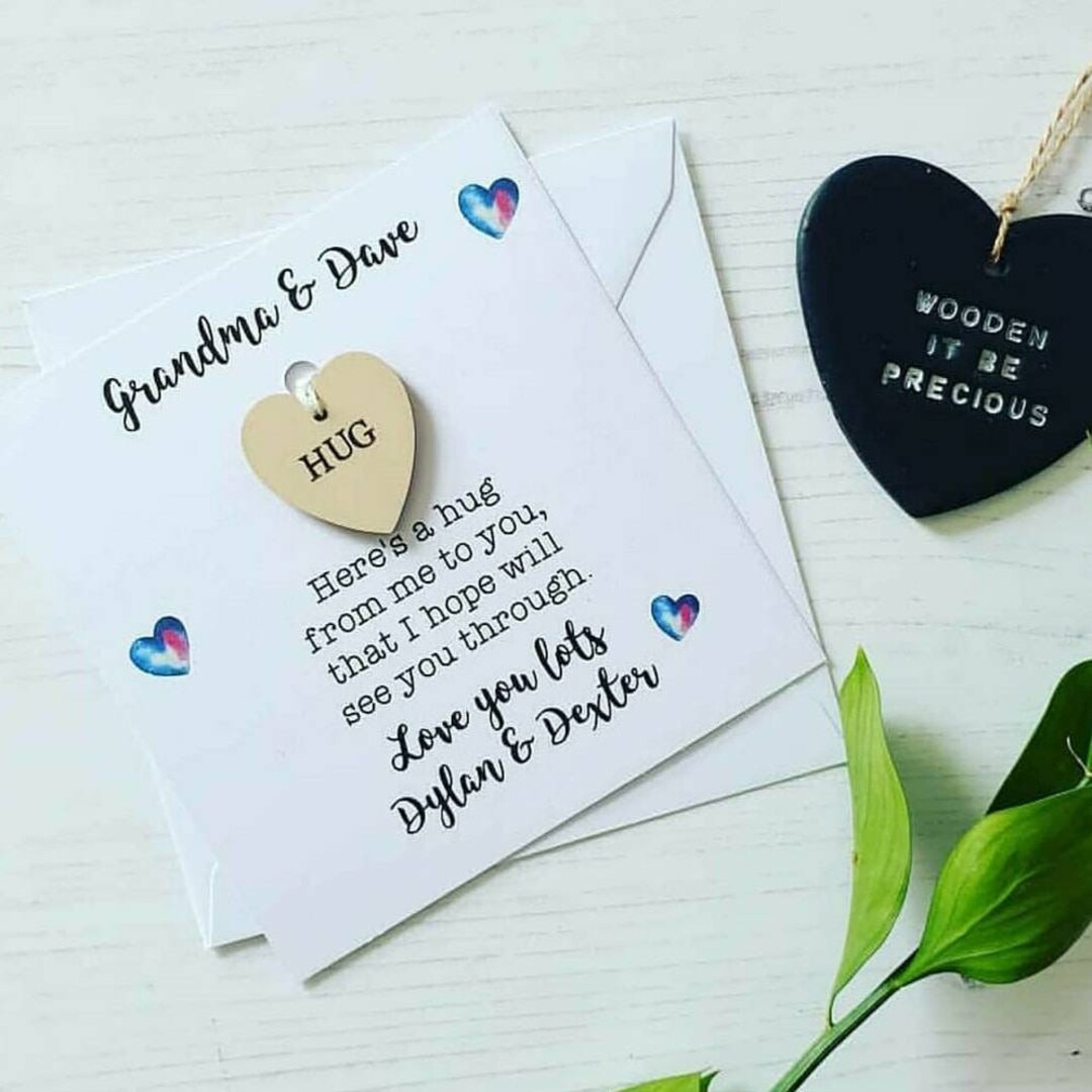 Personalised Pocket Hug, Hug on a Card, Lockdown Gift, Hug by Post, Hug ...