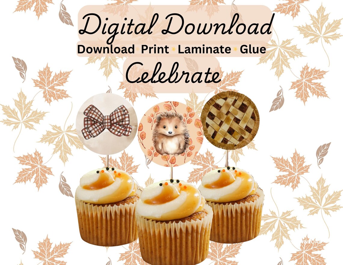 Fall Cupcake Topper/autumn/fall Decor/thanksgiving - Etsy