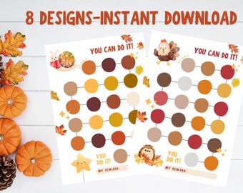 Fall Reward Sticker Chart - Etsy