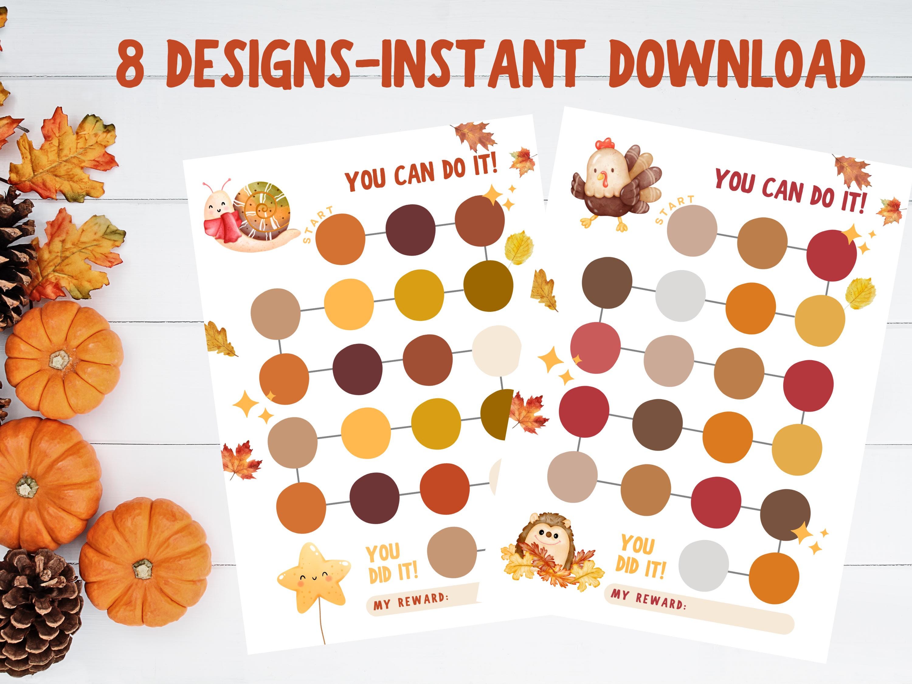 Fall Reward Sticker Chart - Etsy