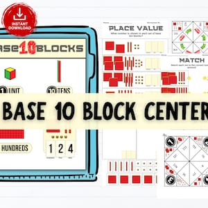 Base 10 Block Center |worksheets|digits|hundreds|education - Etsy